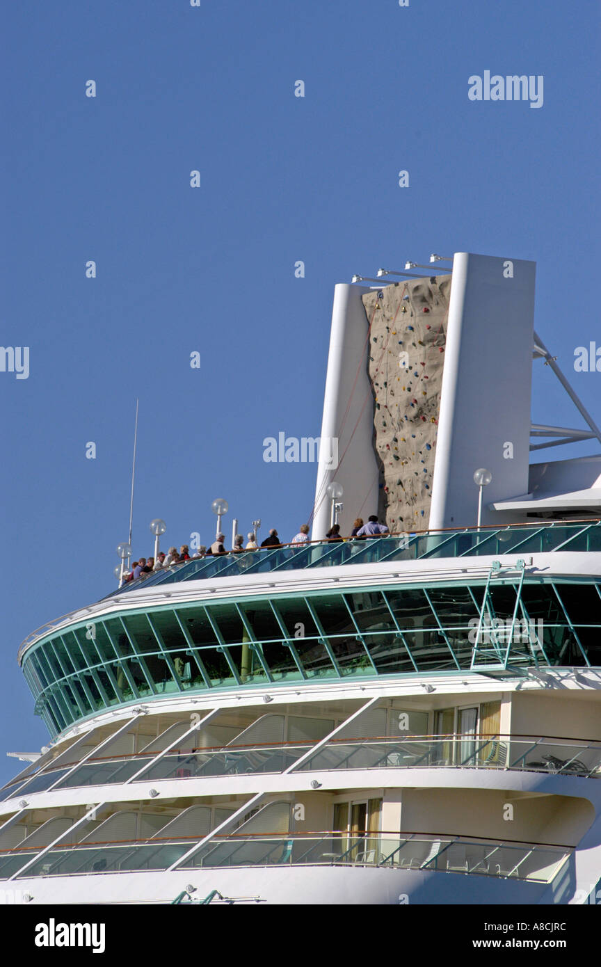 Rock climbing wall on a cruise ship Alaska United States Stock Photo ...