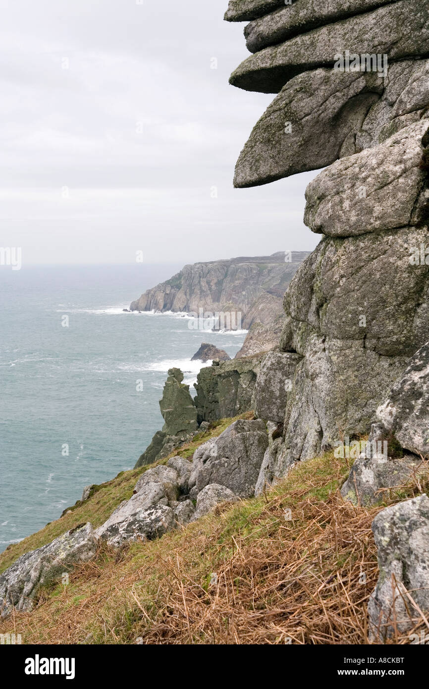 UK Lundy Island west coast Atlantic Ocean coastline Stock Photo - Alamy