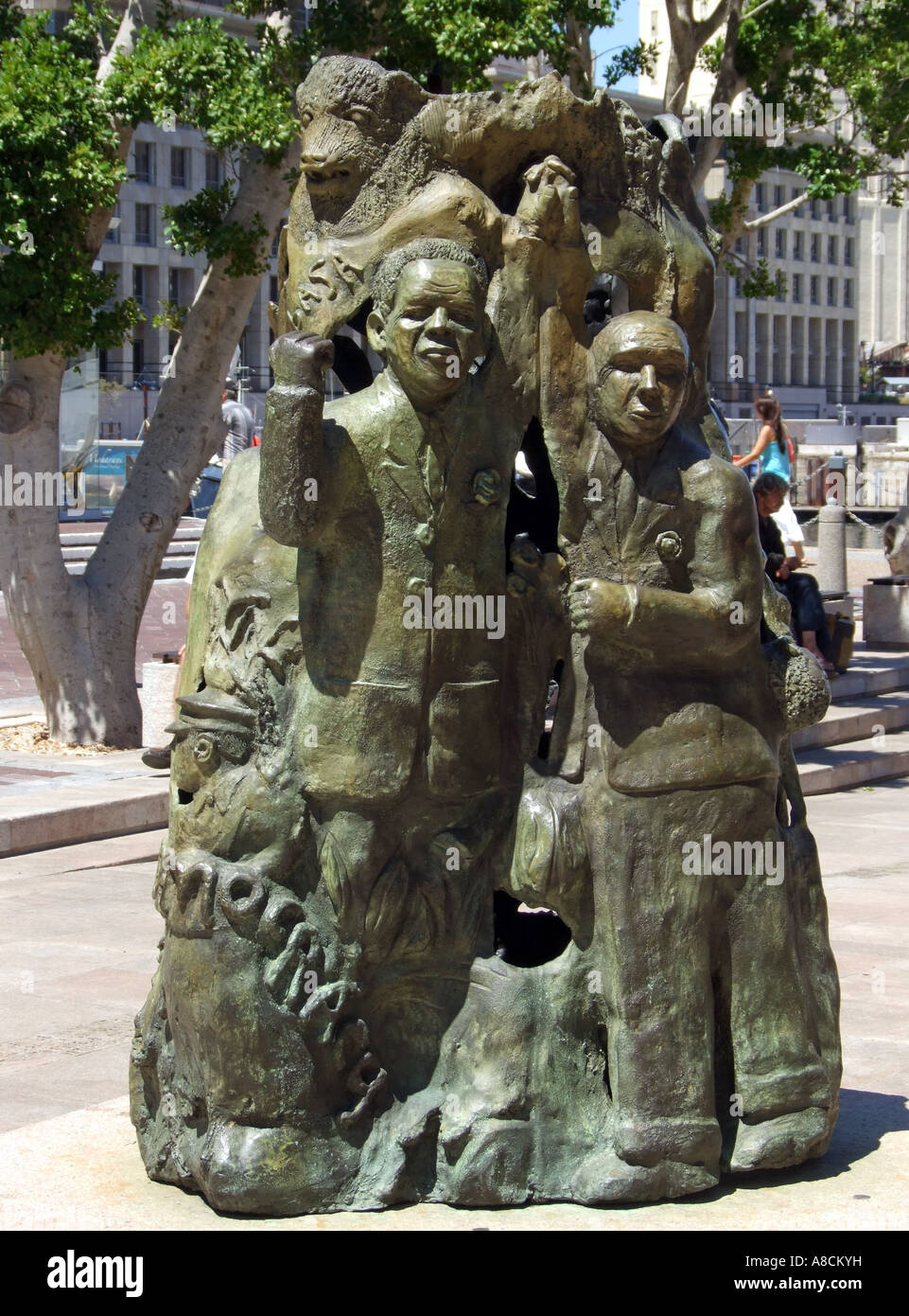 Nobel Square sculpture on Waterfront Cape Town South Africa Stock Photo ...