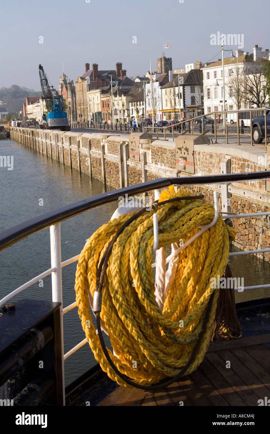 UK Devon Bideford quay from Lundy Island ferry boat MS Oldenburg Stock ...