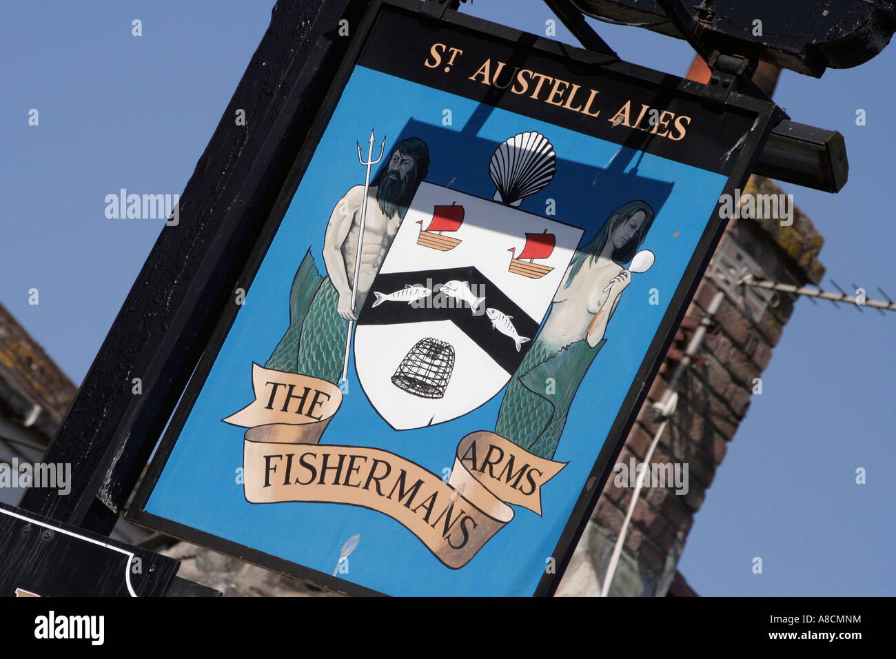 Pub Sign in Newlyn Cornwall UK Stock Photo - Alamy