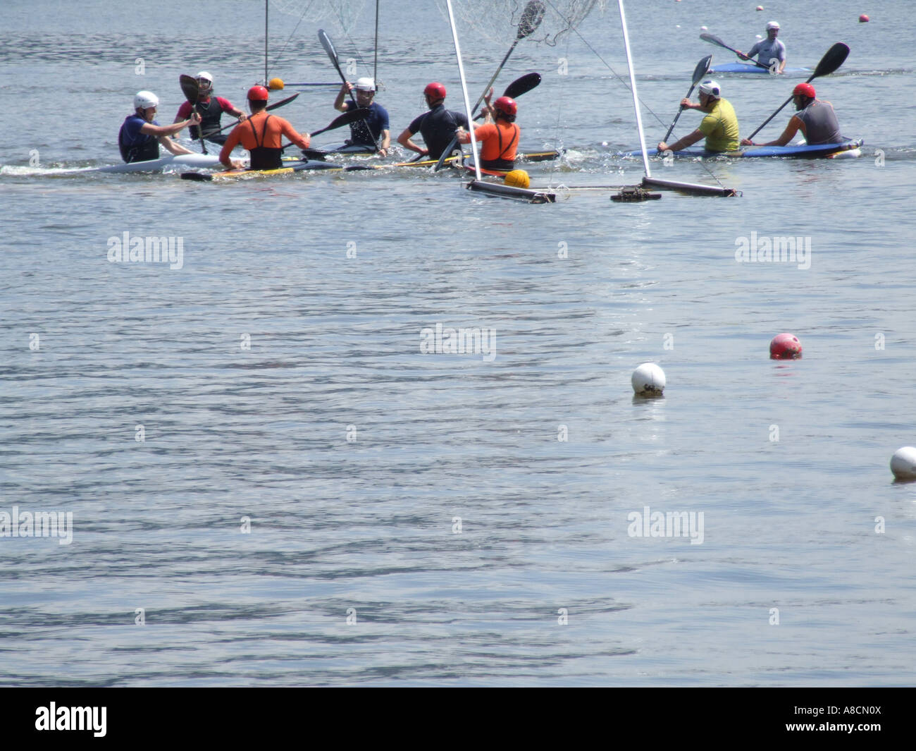 canoe water polo match in rome Stock Photo - Alamy