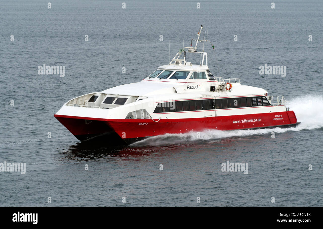 Red Jet 3 a passenger catamaran of Red Funnel on Southampton Water On ...