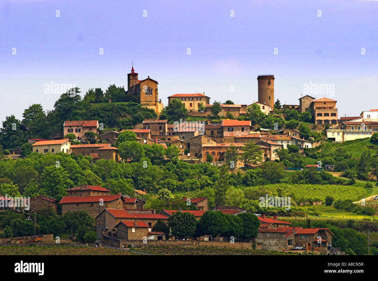 The Medieval Hilltop Village of Oingt near Lyon Stock Photo - Alamy