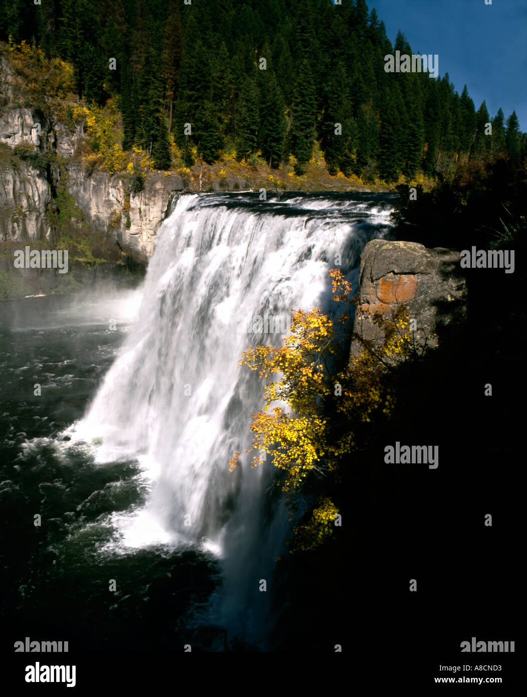 Upper Mesa Falls in the Targhee National Forest of Eastern idaho with ...