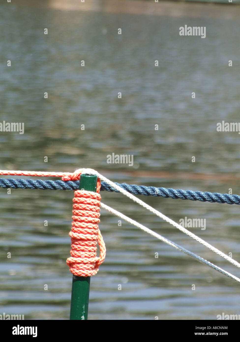 tied rope on boat Stock Photo - Alamy