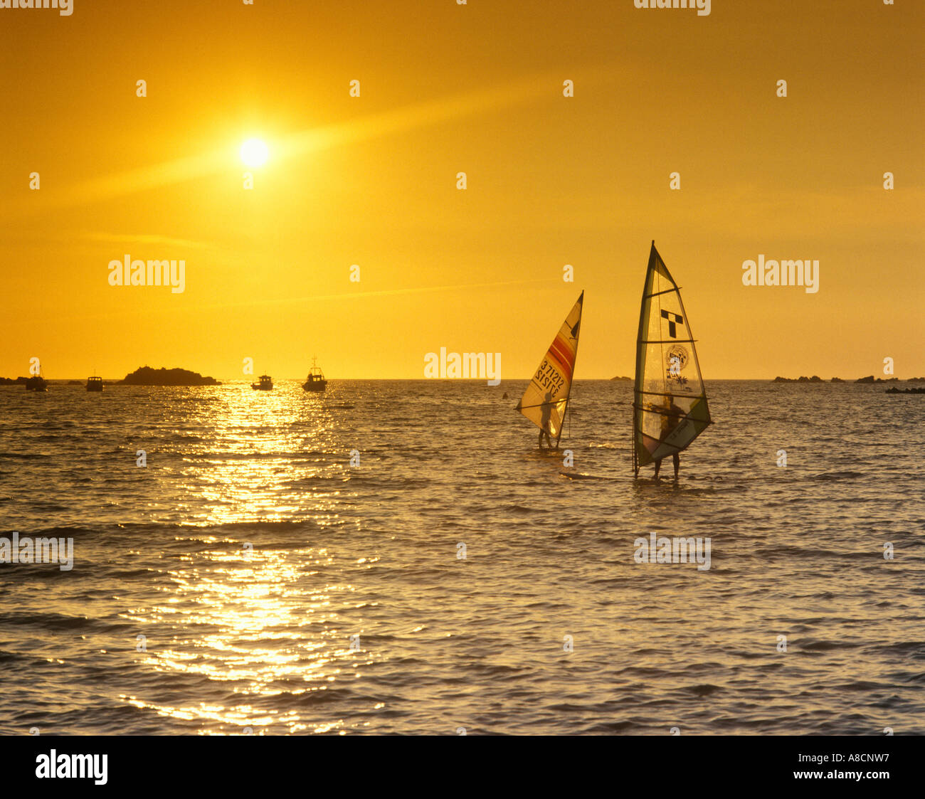Sunset at cobo bay in guernsey hi-res stock photography and images - Alamy