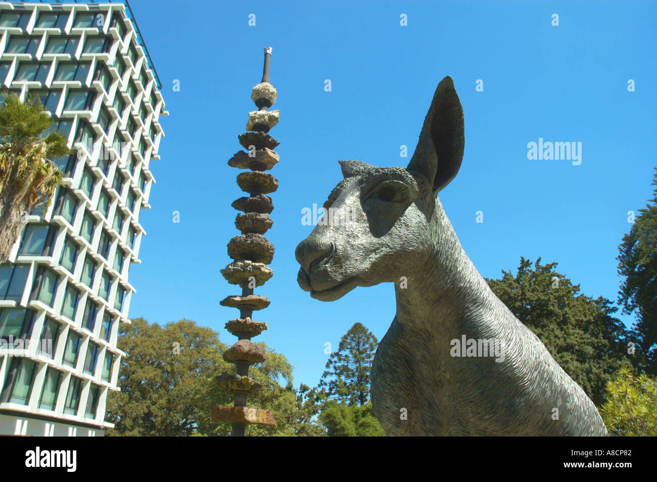 Western Australia Perth St Georges Terrace Metal sculpture of kangaroo ...