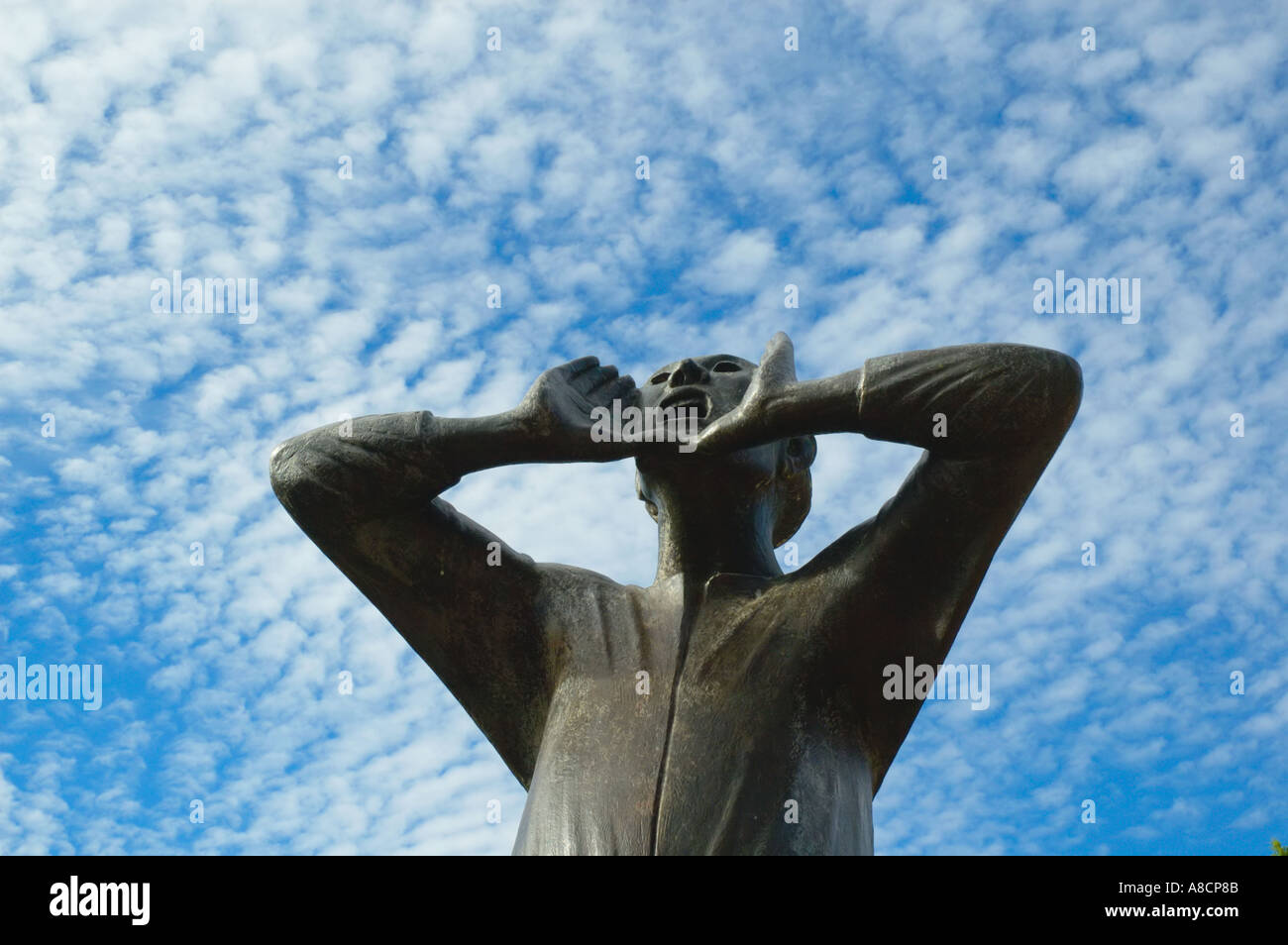 Western Australia Perth Art Museum Sculpture of man shouting ripple ...
