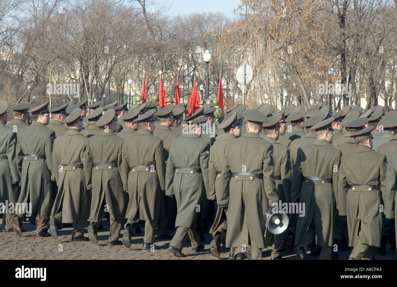 Soldiers practicing in April for the May Day parade Stock Photo - Alamy