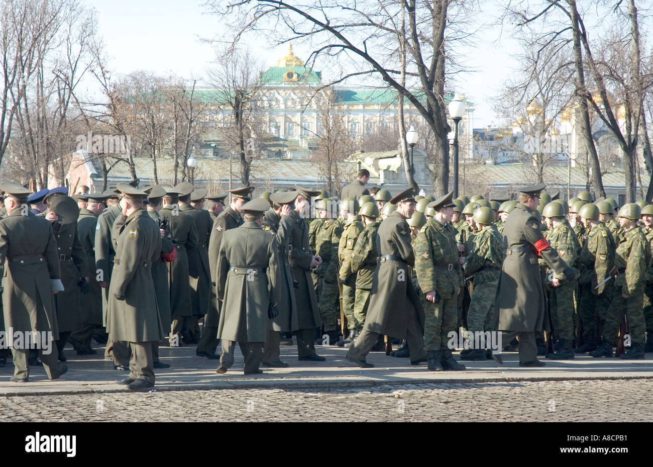 Soldiers practicing in April for the May Day parade Stock Photo - Alamy