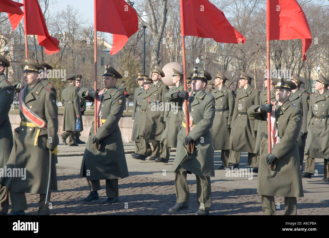 Soldiers practicing in April for the May Day parade Stock Photo - Alamy
