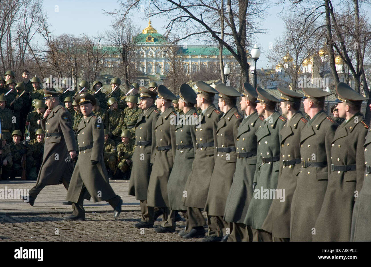 Soldiers practicing in April for the May Day parade Stock Photo - Alamy