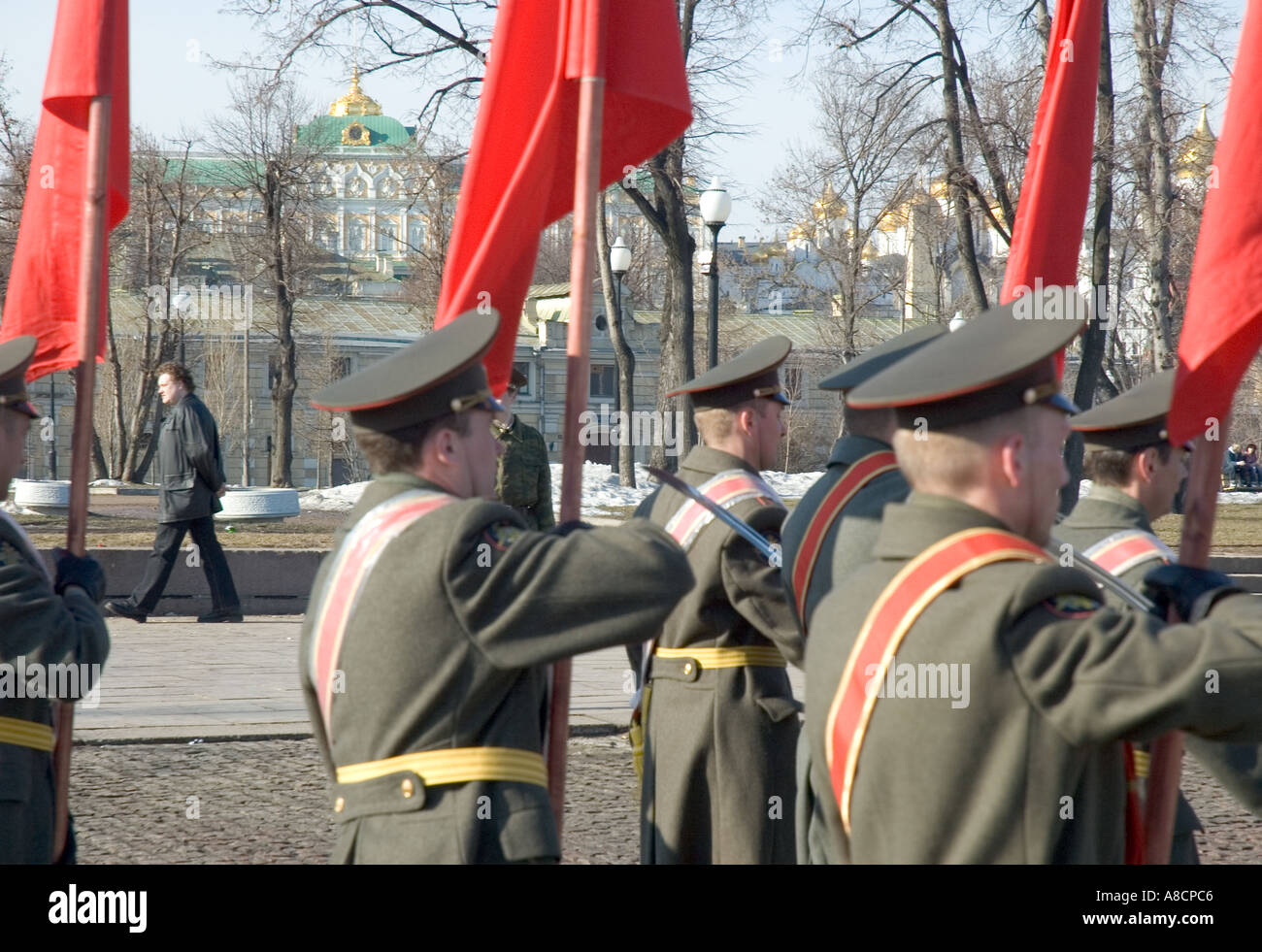 Soldiers practicing in April for the May Day parade Stock Photo - Alamy