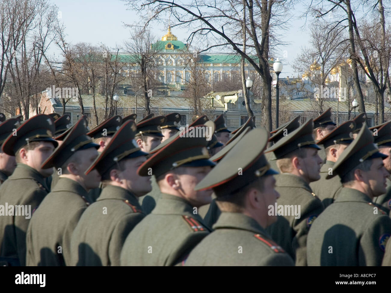 Soldiers practicing in April for the May Day parade Stock Photo - Alamy