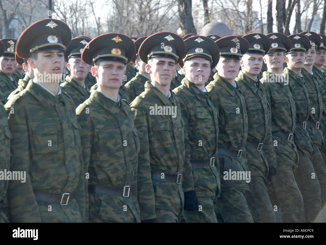 Soldiers practicing in April for the May Day parade Stock Photo - Alamy