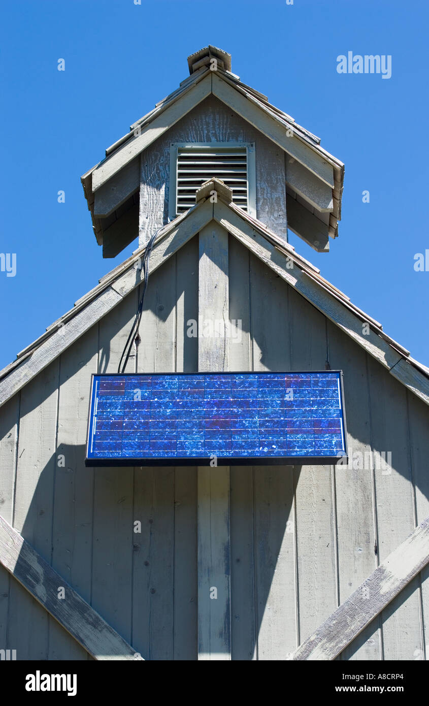 Solar Panel on a wooden structure Stock Photo - Alamy