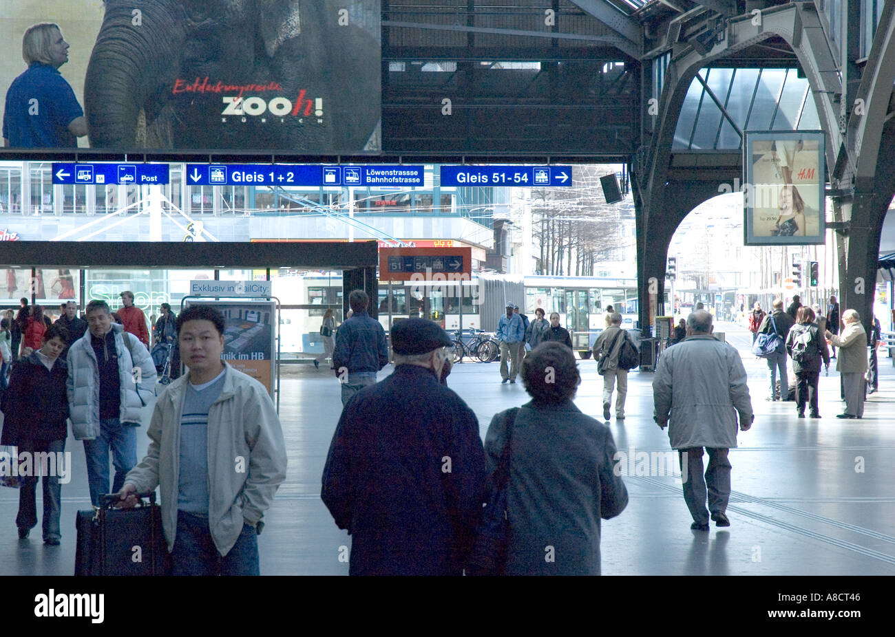 Inside Hauptbahnhof Rail Terminal in the beautiful city of Zurich in ...