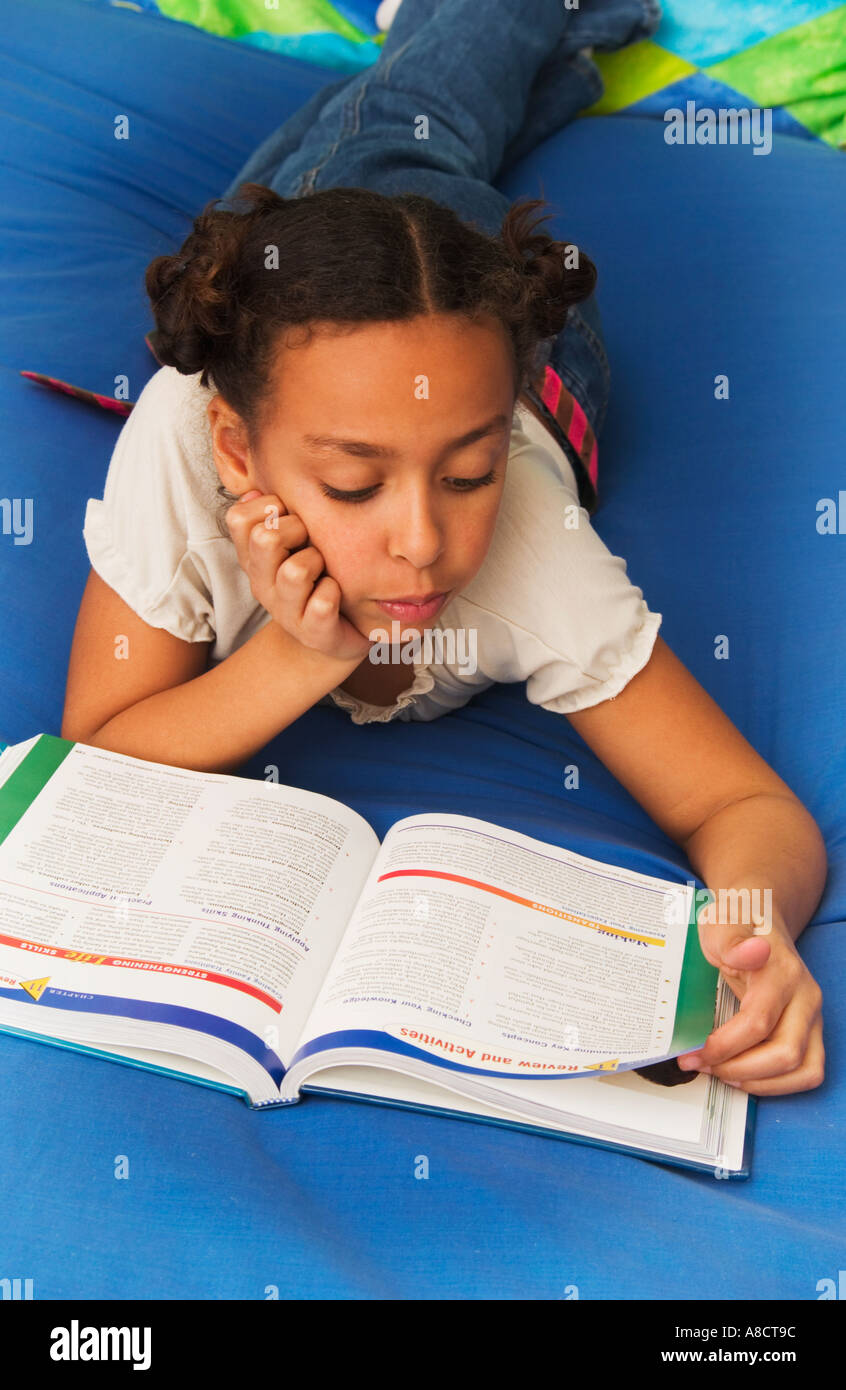 African American girl doing homework Stock Photo - Alamy