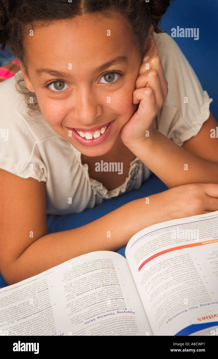 African American girl doing homework Stock Photo - Alamy