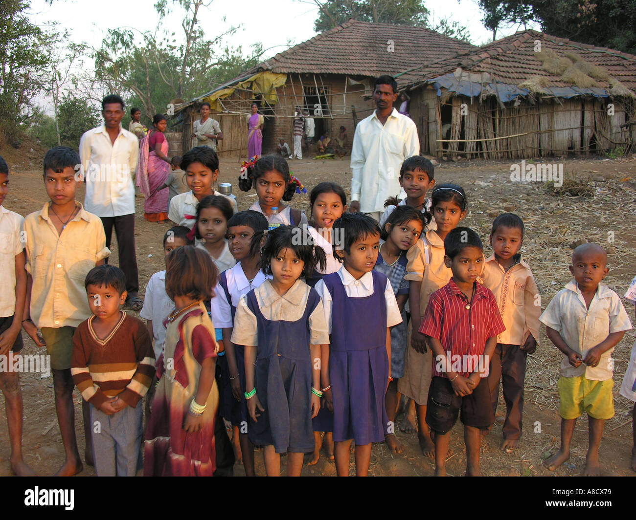 indian rural children group Adivasi Village Panvel Maharashtra India ...