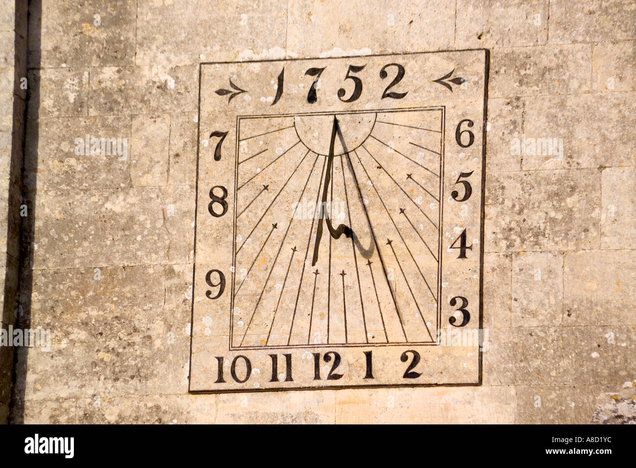 Eighteenth century sundial on St Marys church, Great Witcombe ...