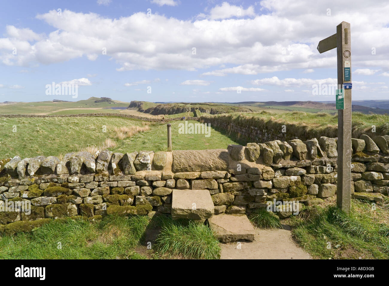 Hadrians Wall at Steel Rigg near Haltwhistle, Northumberland Stock ...