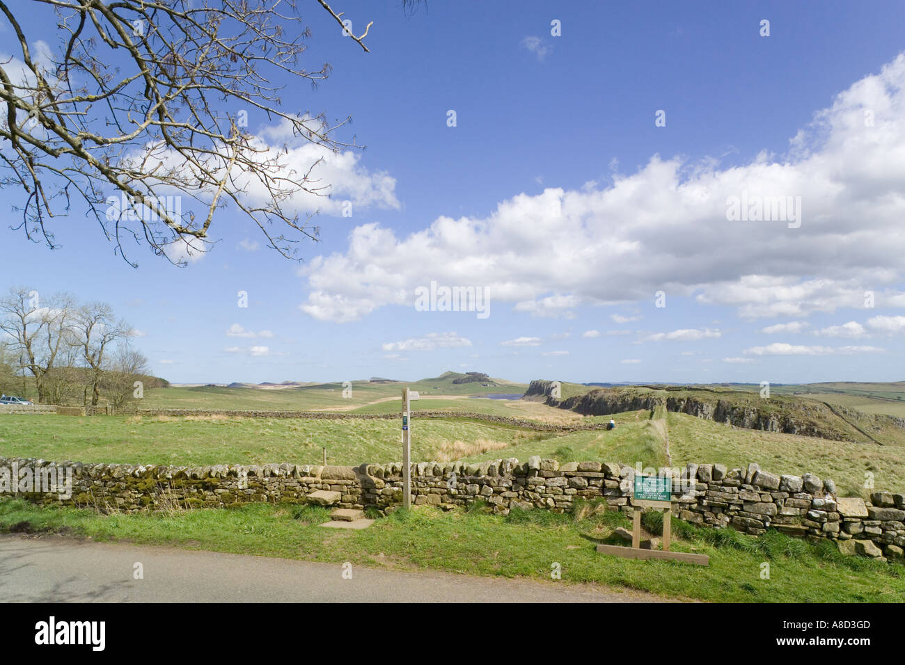 Hadrians Wall at Steel Rigg near Haltwhistle, Northumberland Stock ...