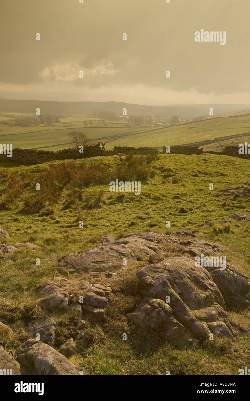 View from Hadrians Wall near Steel Rigg, Northumberland Stock Photo - Alamy