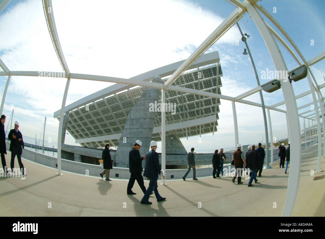 diagonal path pathway sunshade concrete building international congress ...