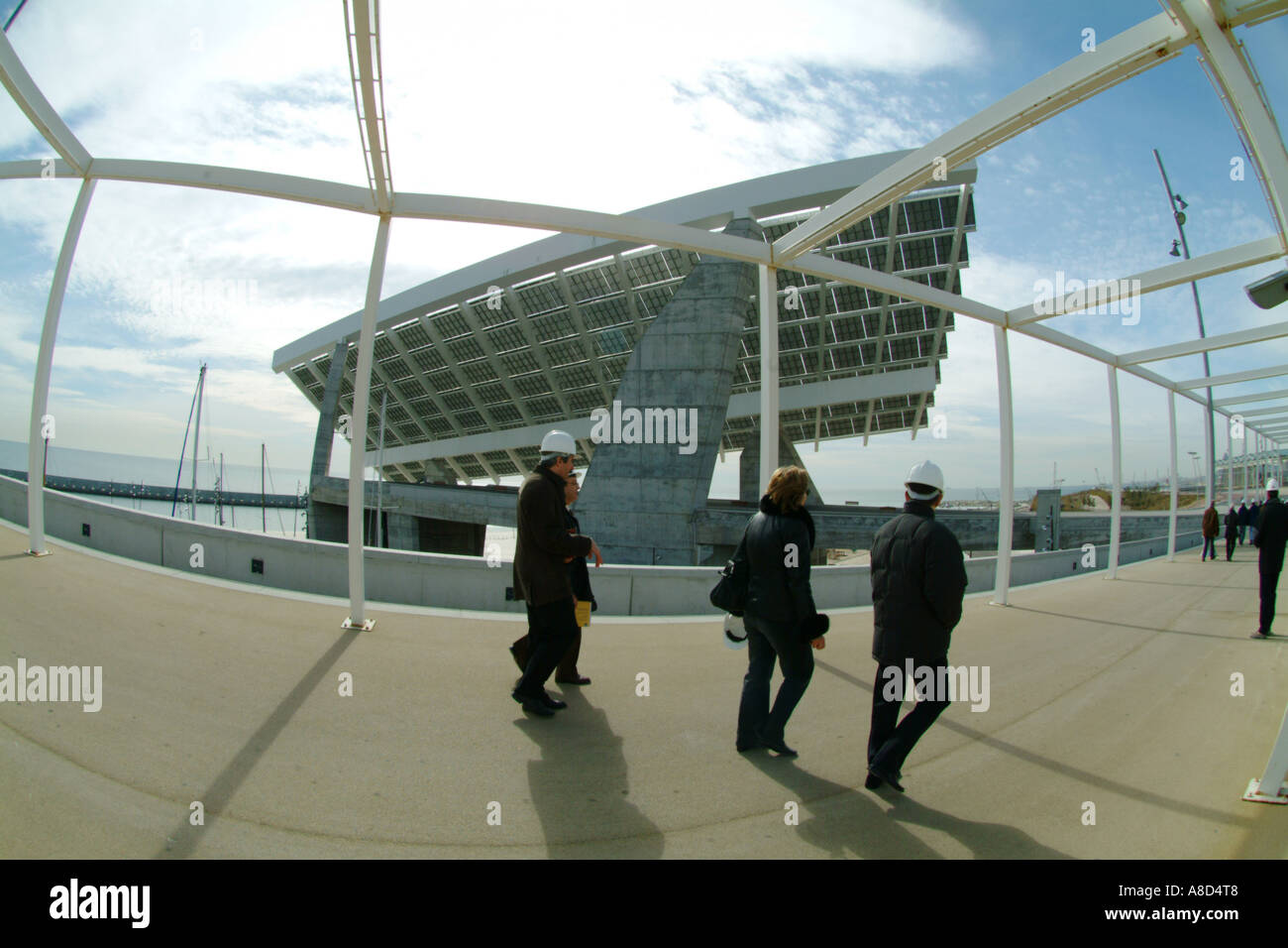 diagonal path pathway sunshade concrete building international congress ...