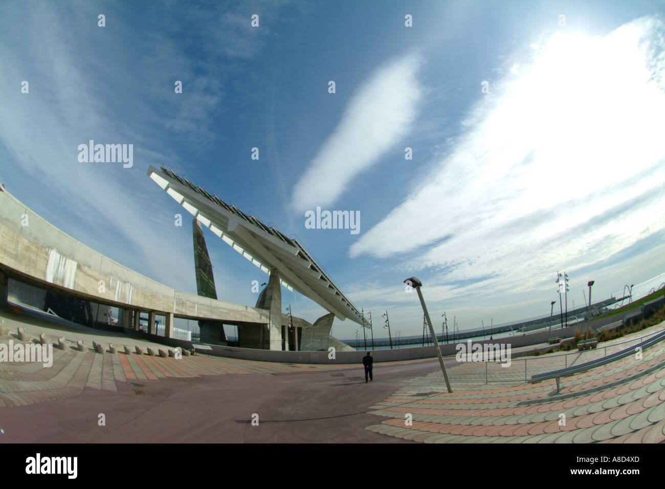 diagonal path pathway sunshade concrete building international congress ...