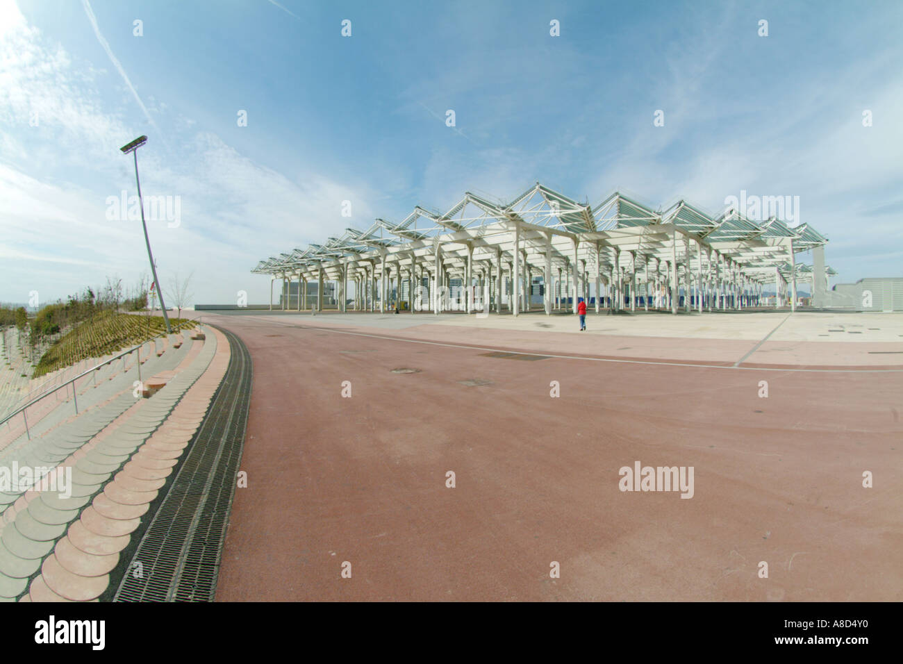 diagonal path pathway sunshade concrete building international congress ...