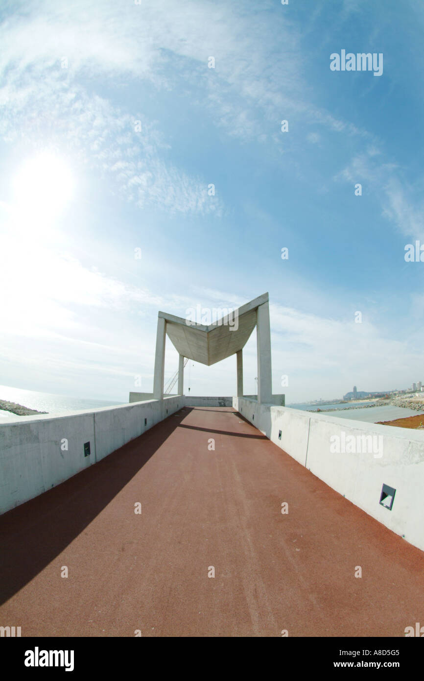 diagonal path pathway sunshade concrete building international congress ...