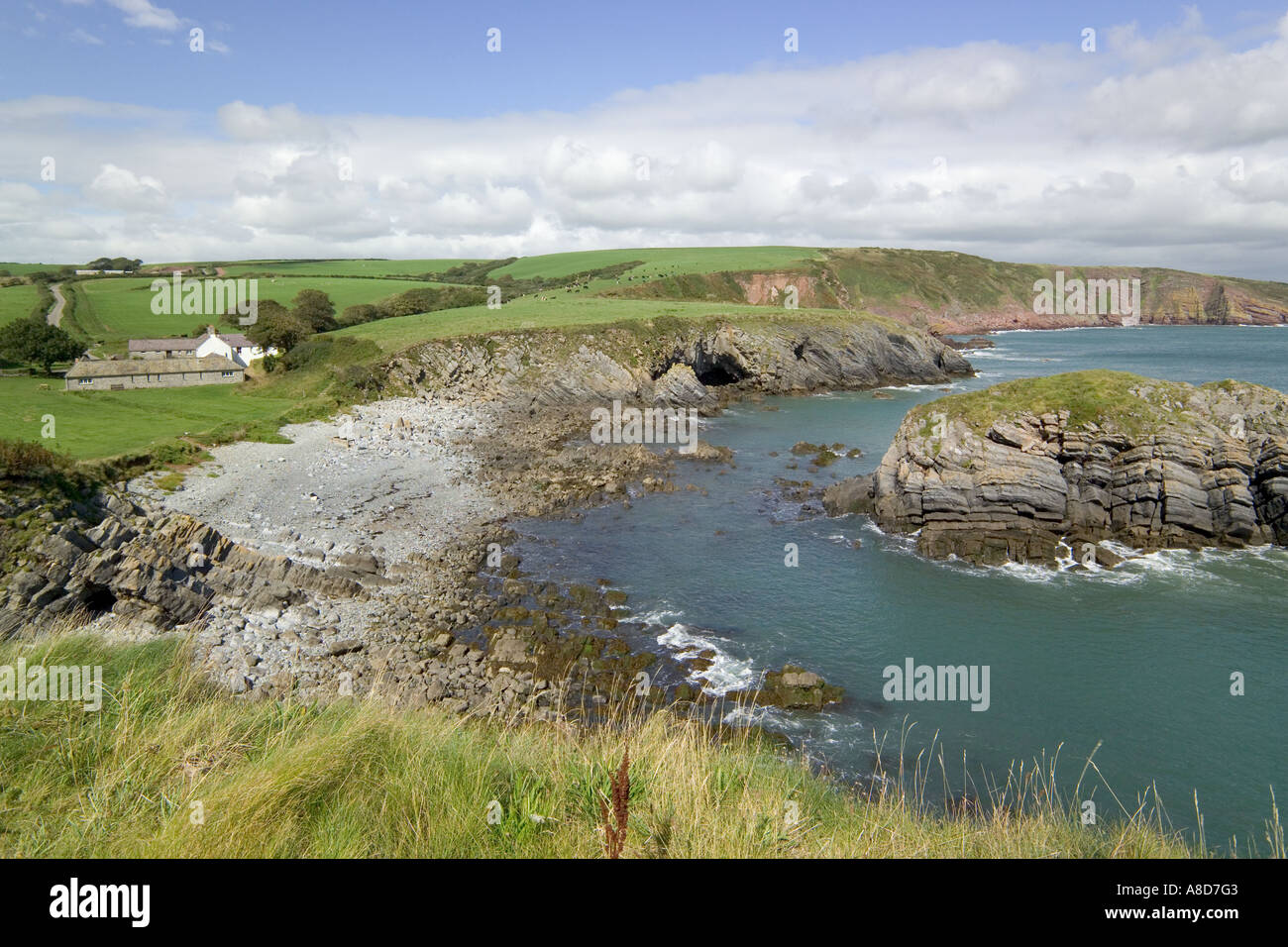 View NE from Stackpole Quay, Pembrokeshire, Wales Stock Photo - Alamy