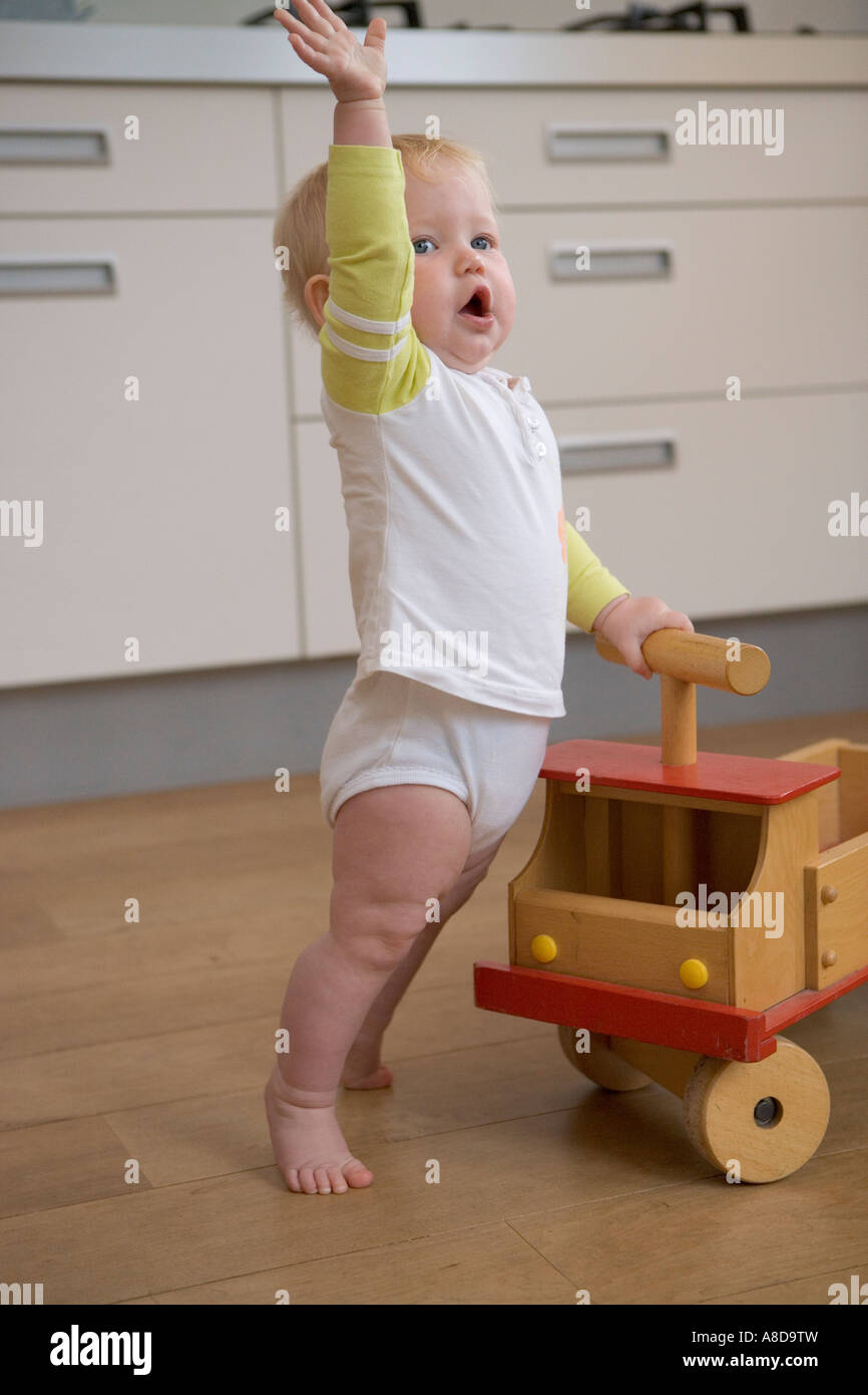 Child with a baby walker Stock Photo - Alamy