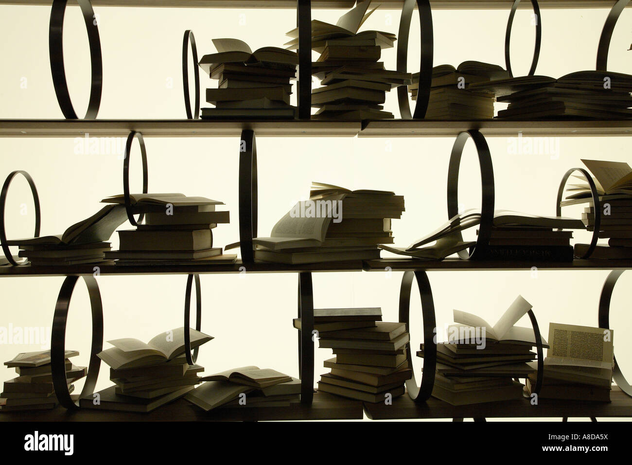 Stacks of books on shelves Stock Photo - Alamy