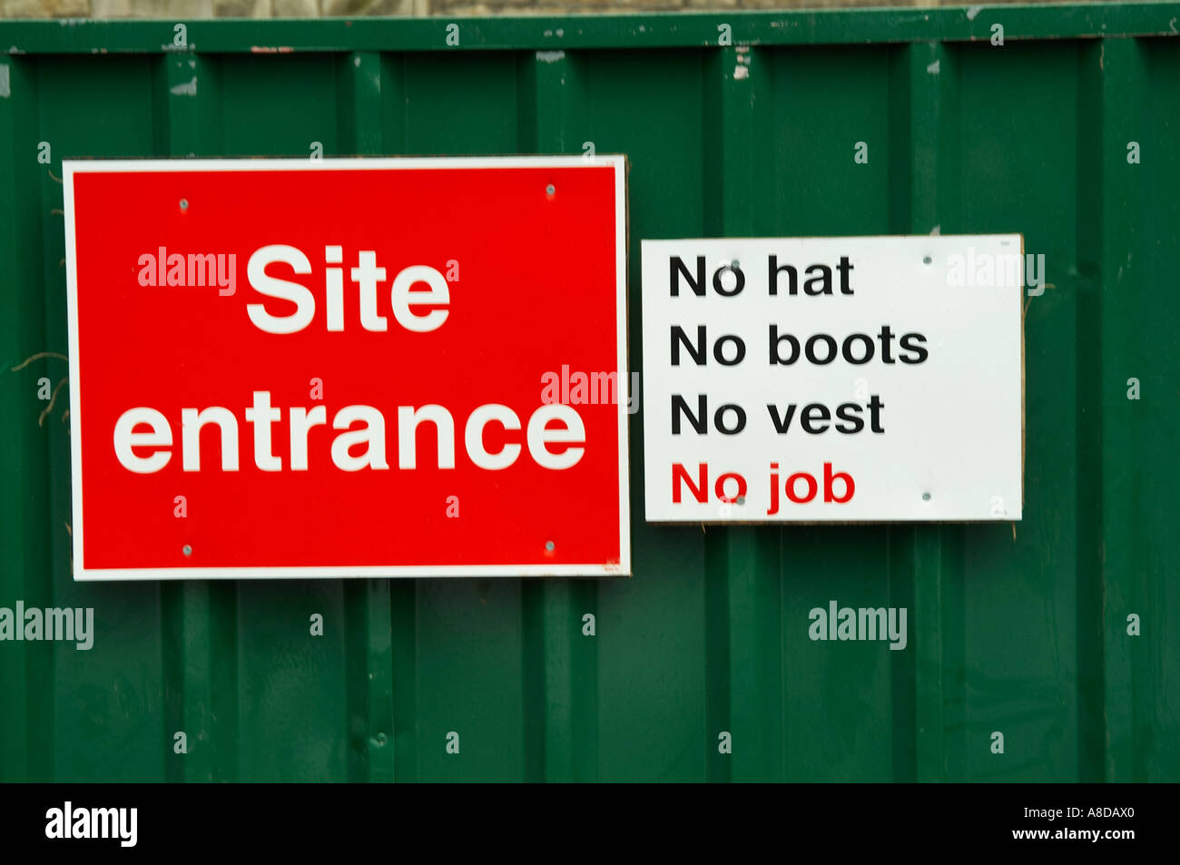 Health, and, safety, sign, signs, on, the entrance, to a building, site ...