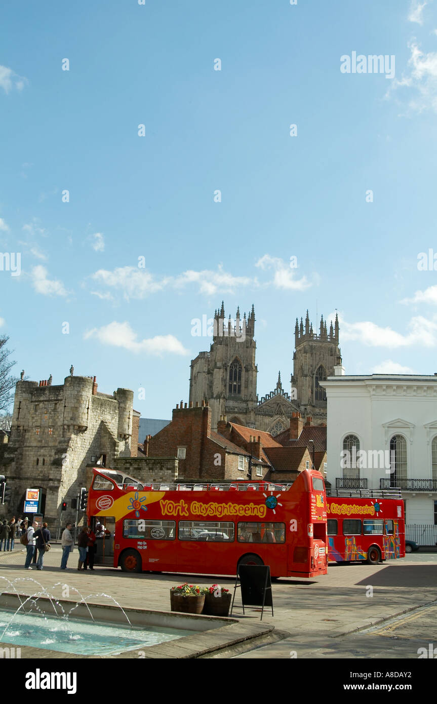 open, top, bus, buses, in, york, north, yorkshire, sightseeing ...