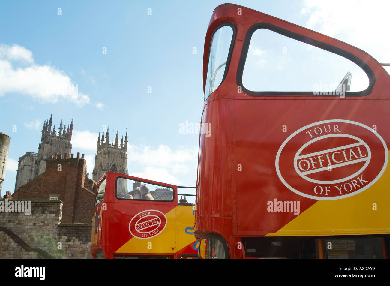 open, top, bus, buses, in, york, north, yorkshire, sightseeing ...