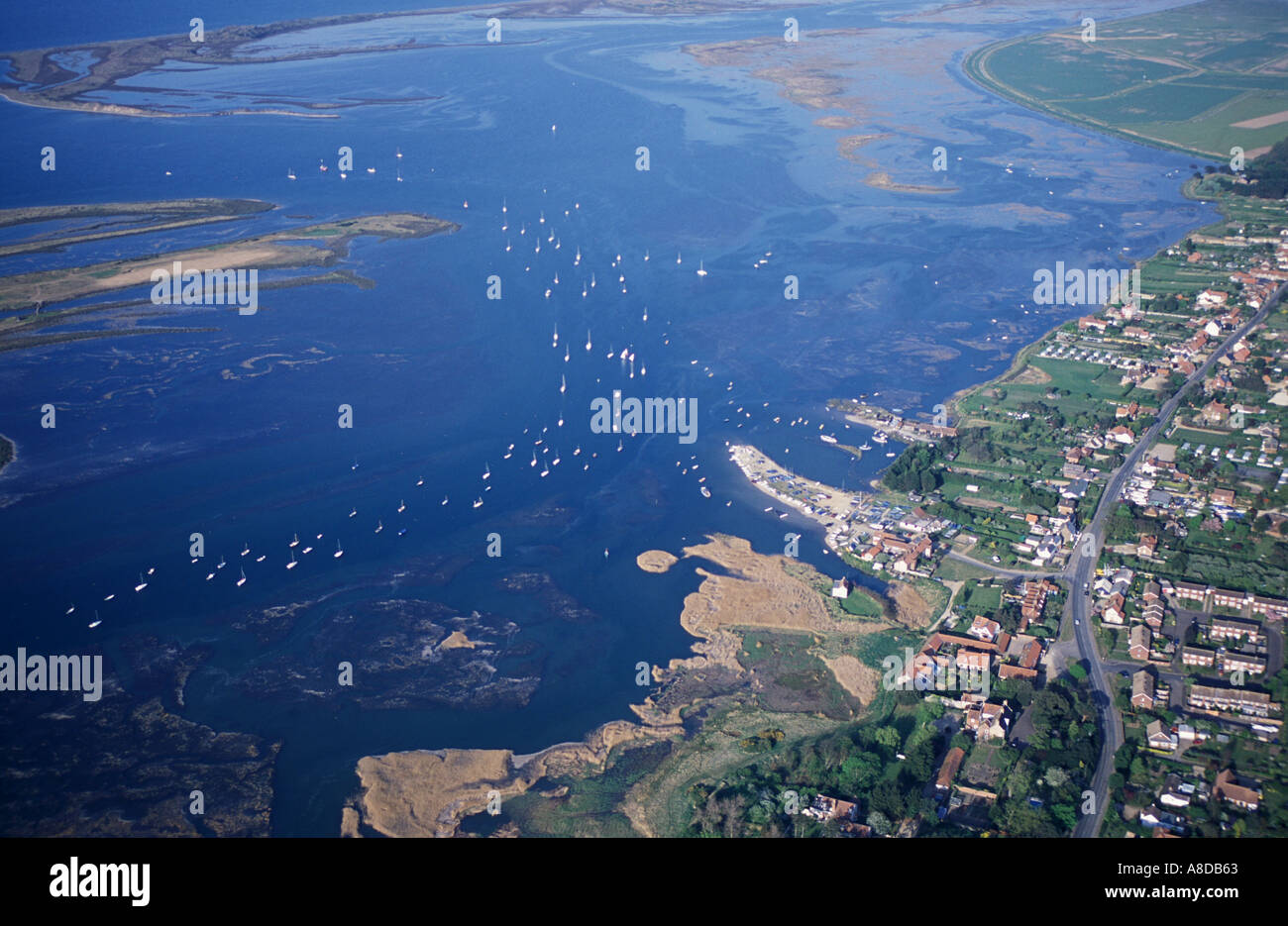 Brancaster harbour Norfolk from the air Stock Photo - Alamy