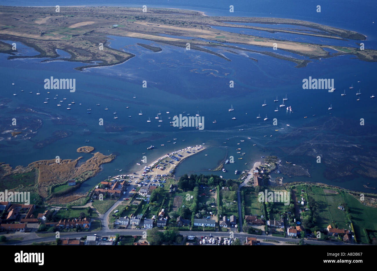 Brancaster harbour Norfolk from the air Stock Photo - Alamy