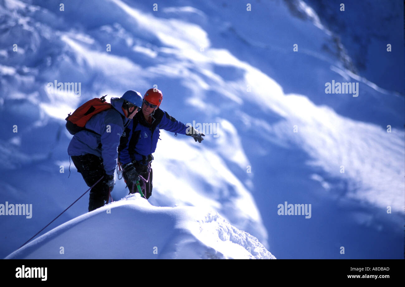 Pointing out route below Stock Photo - Alamy