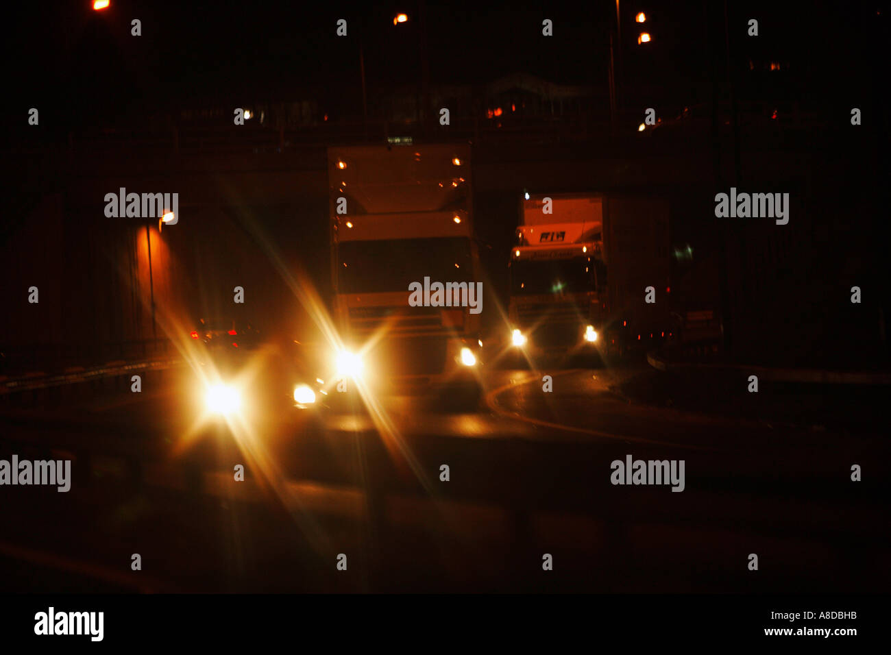Traffic at night motorway UK England Stock Photo - Alamy