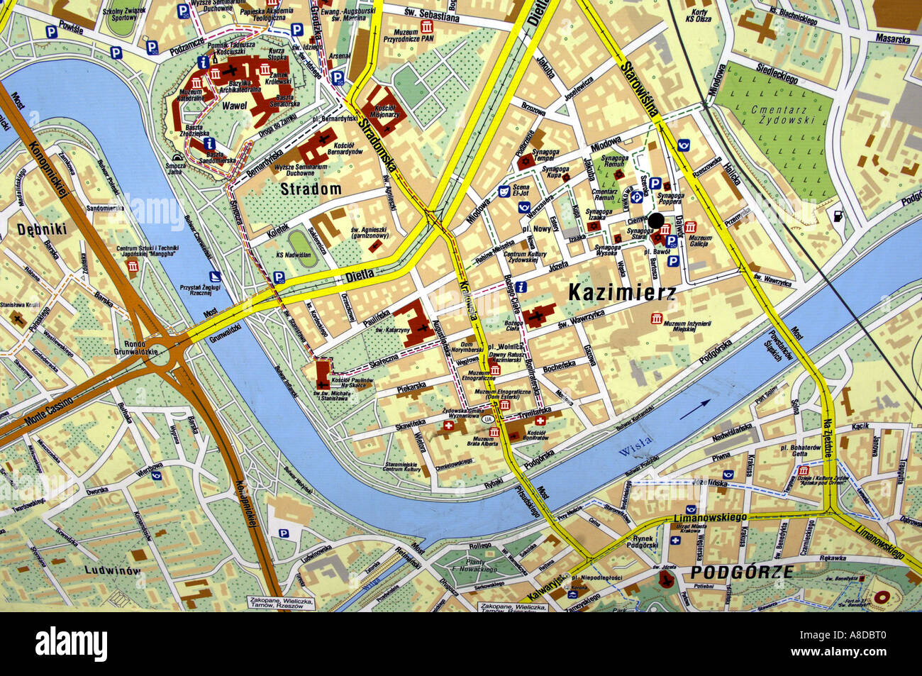 jews jewish quarter district illustration guide street detail krakow ...