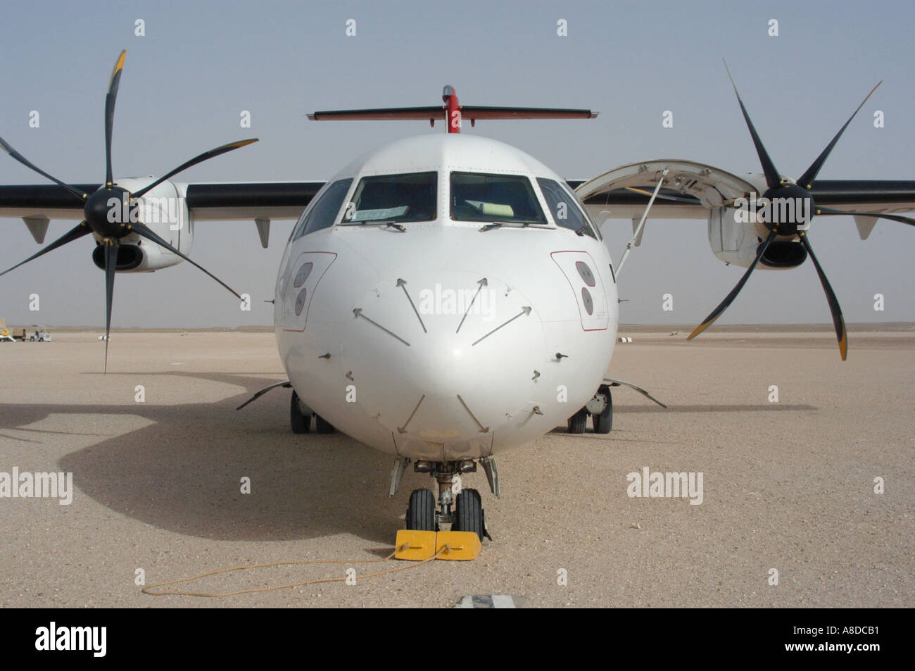 front view of propeller powered plane in Oman Stock Photo - Alamy