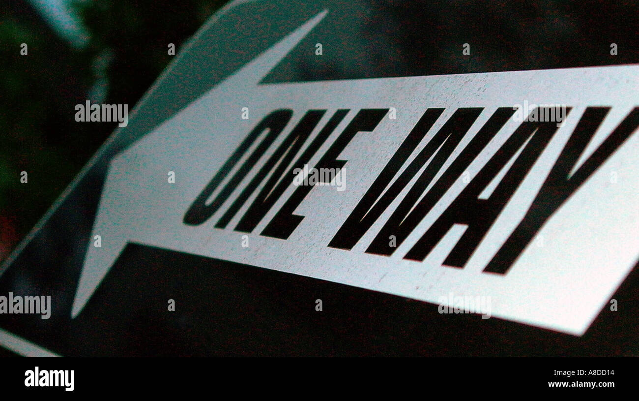 One way road sign Stock Photo - Alamy