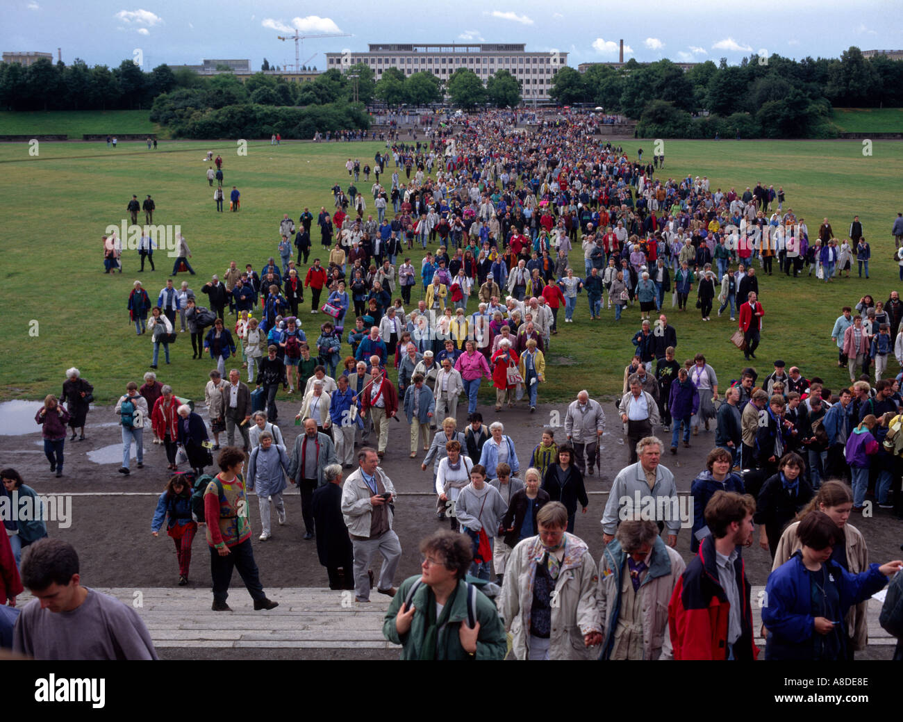 People streaming into the stadium in Leipzig Stock Photo - Alamy