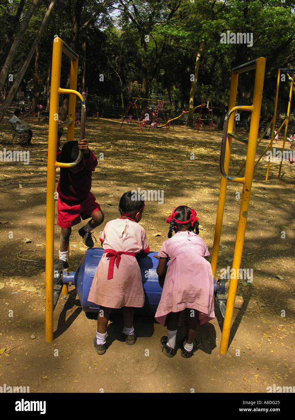 Indian Children Playing In The Playground