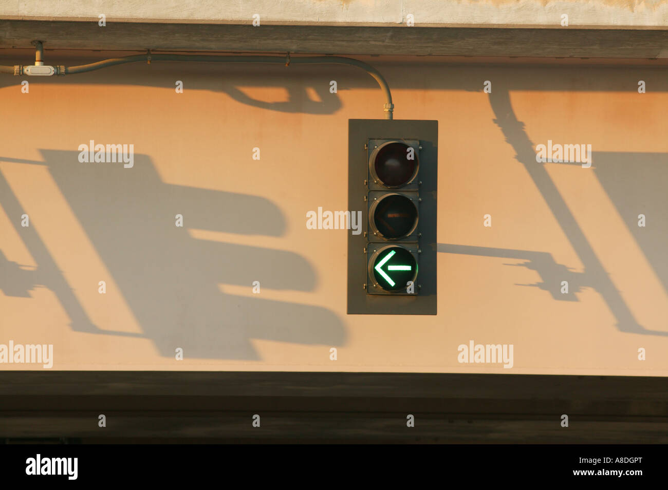 Traffic signal shadow on bridge Stock Photo - Alamy